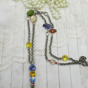 Sale LONG CRYSTAL NECKLACE Genuine Crystals in Varying Shapes and Sizes ...