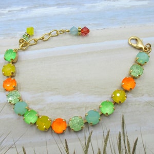 TROPICAL ISLE 8mm Citrus Bracelet, Green Ice, Electric Orange and Green ...