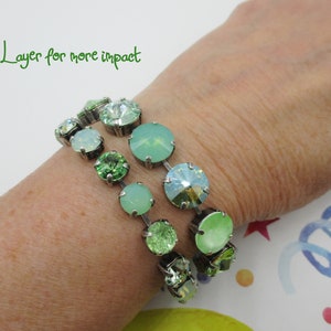 LIME CITRUS 8mm Bracelet, Gorgeous Shades of Green, Green Crystal ...