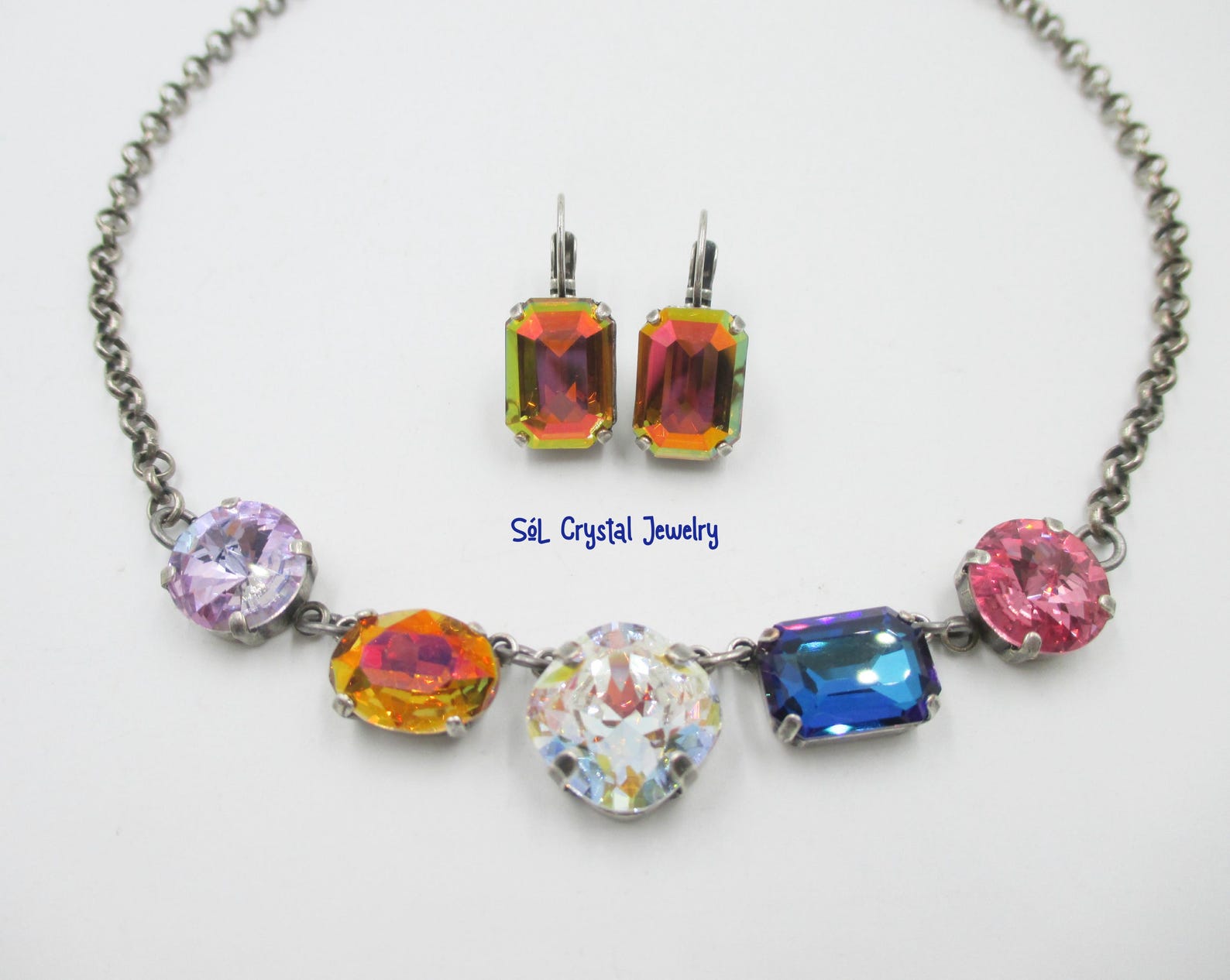 ENCHANTED ~ 5-stone SCJ Original Necklace, Colorful, Multi-size ...