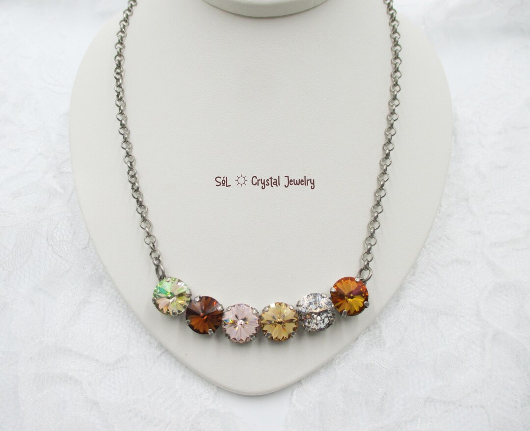 Hot Cider Time 12mm 6-stone Genuine Crystal Necklace, Beautiful Fall ...