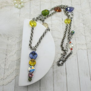 Sale LONG CRYSTAL NECKLACE Genuine Crystals in Varying Shapes and Sizes ...