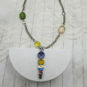 Sale LONG CRYSTAL NECKLACE Genuine Crystals in Varying Shapes and Sizes ...
