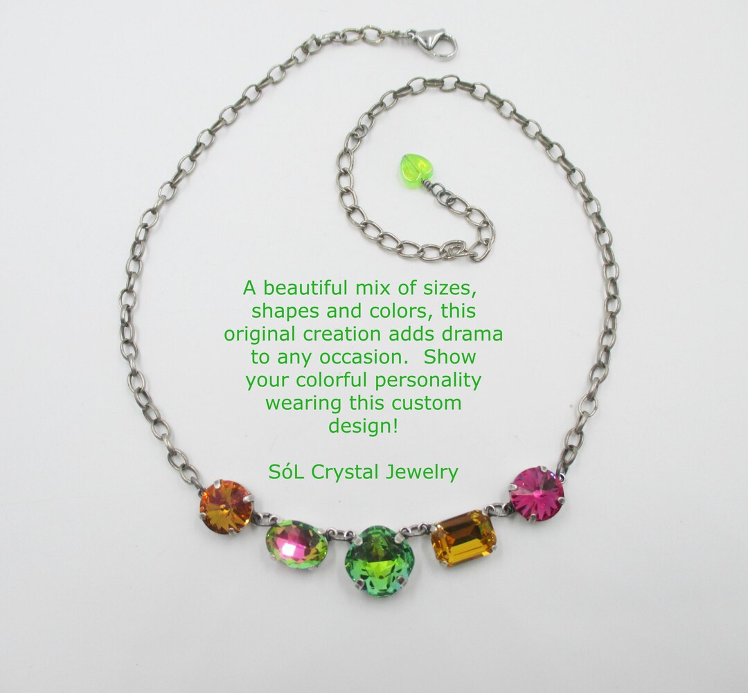 ENCHANTED ~ 5-stone SCJ Original Necklace, Colorful, Multi-size ...
