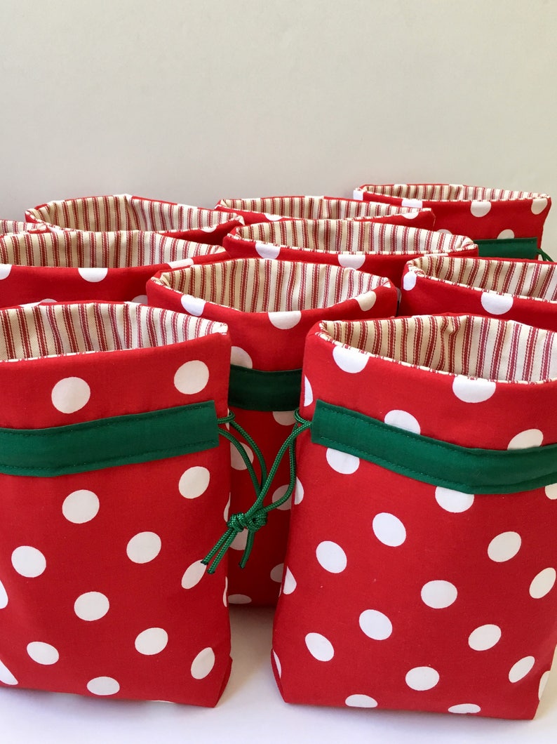 Fabric Christmas Gift Bag Secret Santa Hanukkah Gift Cloth - Etsy