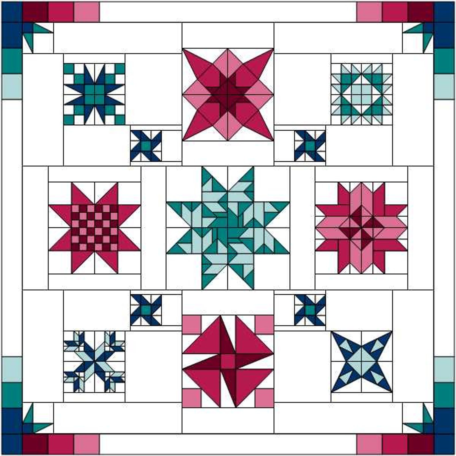 Modern KC Star Sampler - 2019 BOM - Etsy