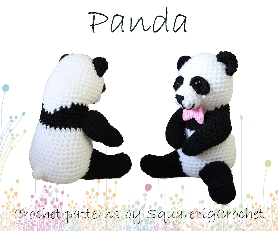 Panda Crochet Pattern, This Panda is About 10 Inches and Has a Little ...
