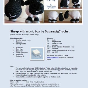 Sheep Crochet Pattern With a Musicbox Inside! Plays a Cute Little Song ...