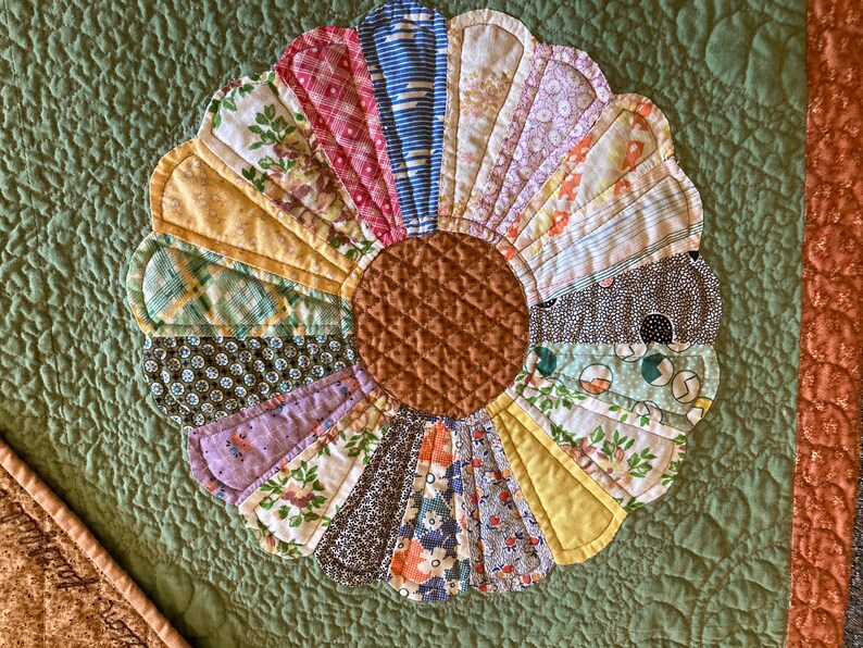 Full Finished Quilt Vintage Dresden Plate With Borders 69X 83 - Etsy