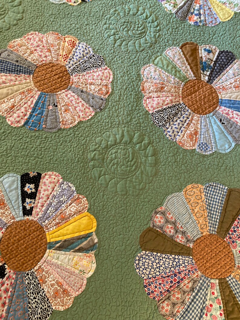 Full Finished Quilt Vintage Dresden Plate With Borders 69X 83 - Etsy