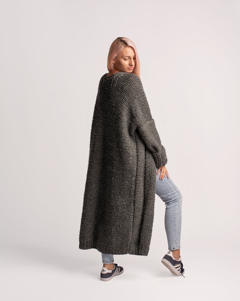 Beige Extra Long Cardigan, Oversized Cardigan, Ankle Length Cardigan ...