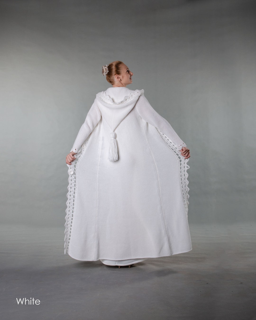 Maxi Hand Knit Hoodie Cardigan in Plus Size Great Fall Winter Wedding ...