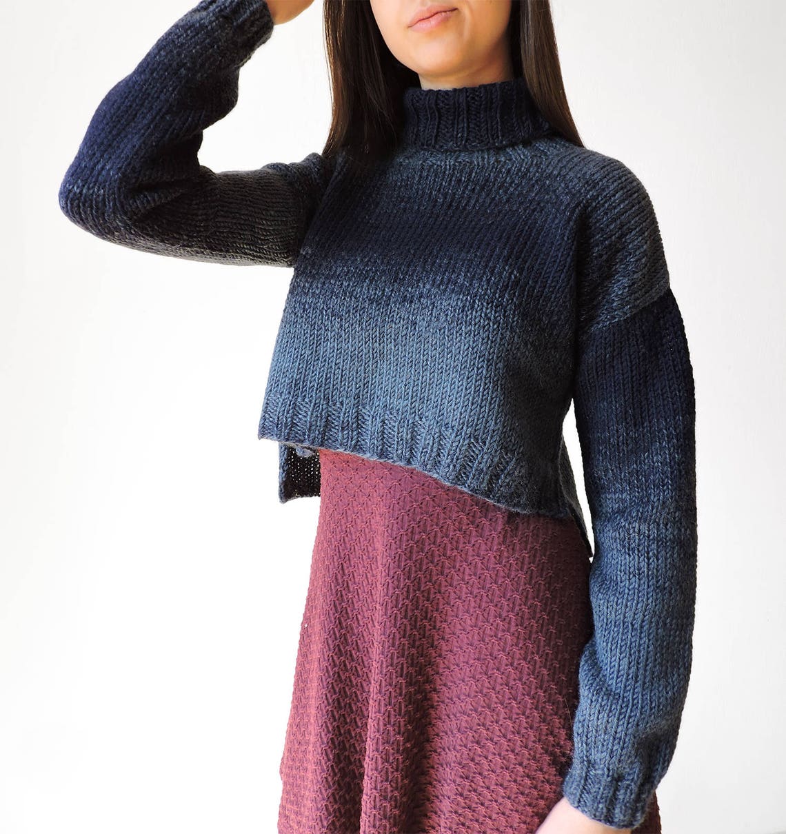 Wool Cropped Sweater Women Turtleneck Sweater Knit Crop Top - Etsy