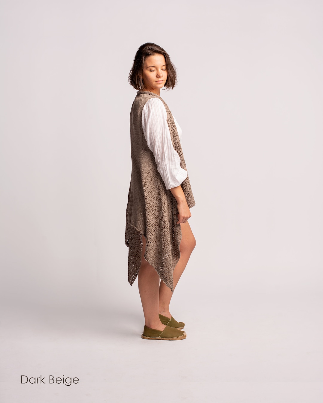 Frauen Lange Weste, Boho Strickjacke, Maxi Strickweste, Plus Größe ...