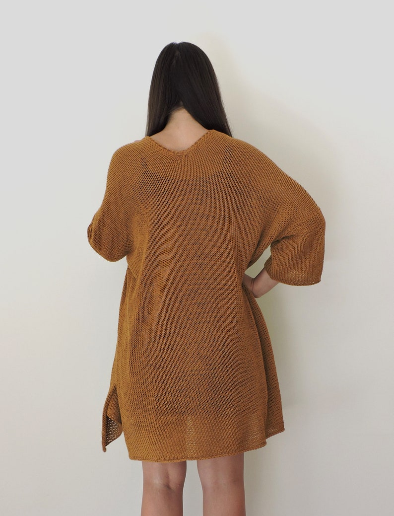 Plus Size Cardigan, Hand Knit Loose Cardigan, Boho Knitwear, Cotton ...