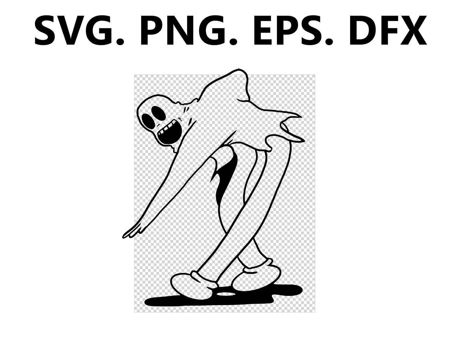 Koko Clown Ghost 2 Dancing Svg Png Dfx Eps Outline Ccut File Cricut ...
