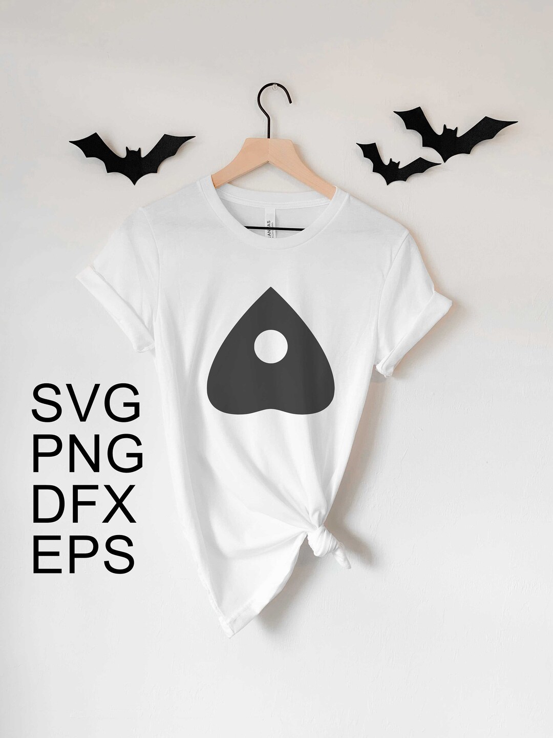Planchette Ouija Silhouette Base for Design Black and White SVG Png Dfx ...