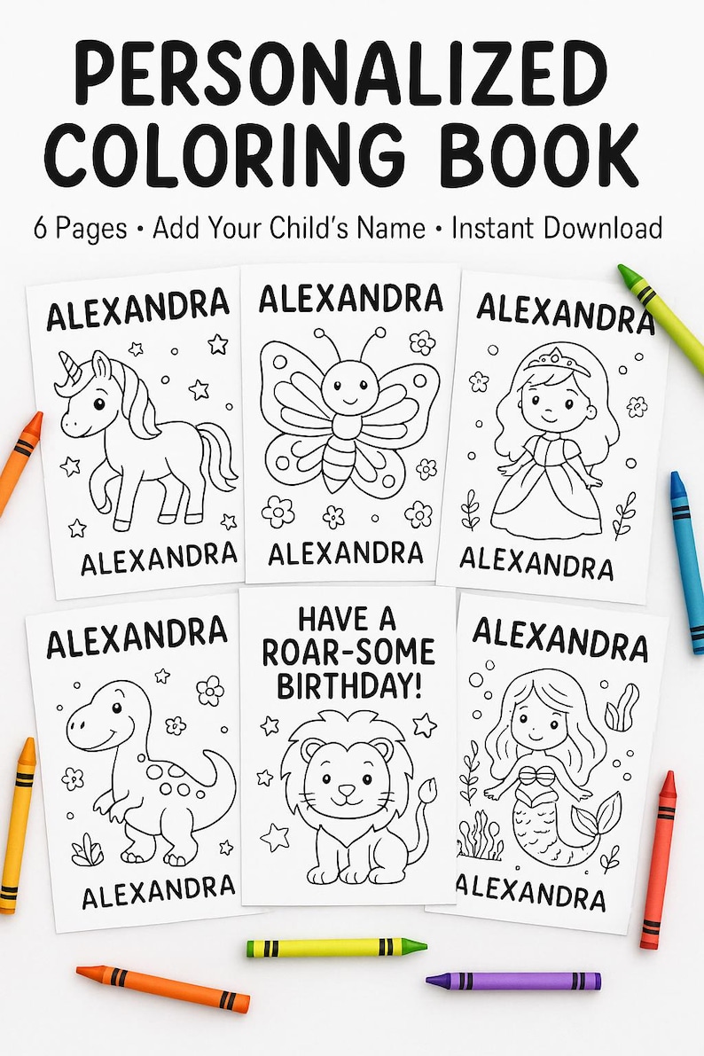 Personalized Children’s Coloring Book - Etsy