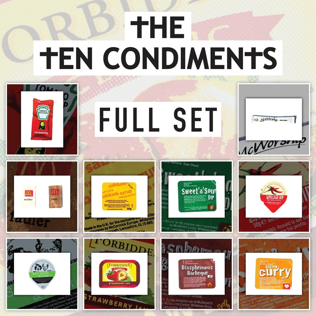 FULL SET- the Ten Condiments - Complete Set of 10 A4 Screen Prints ...