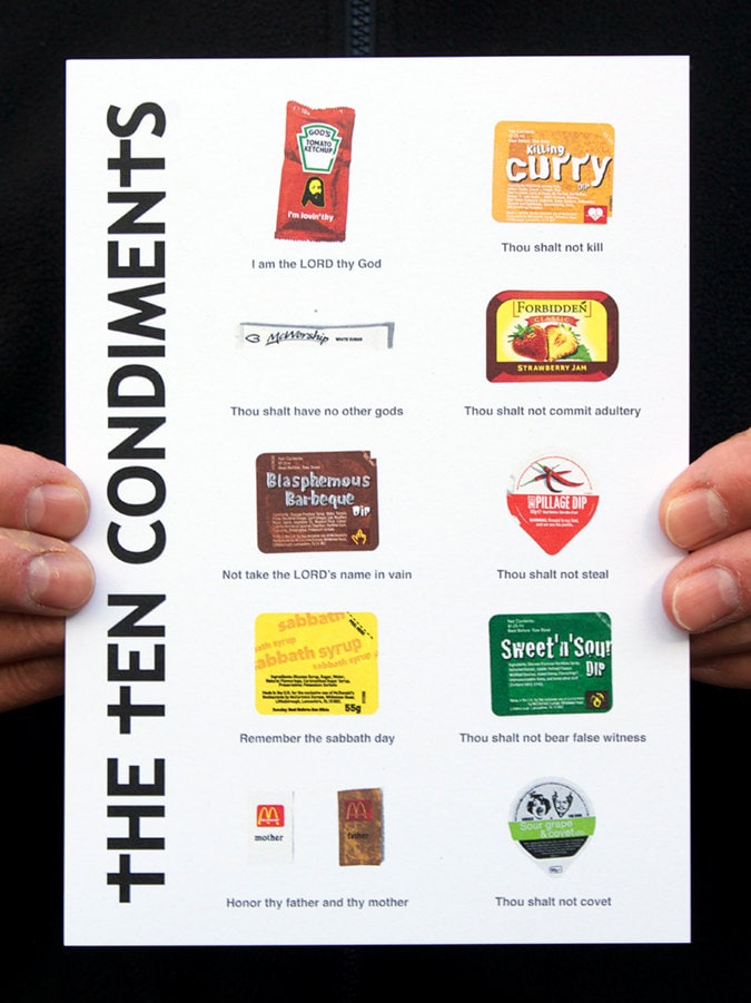 The Ten Condiments - Digital Postcard Size Set Full Edition. Wall Art ...