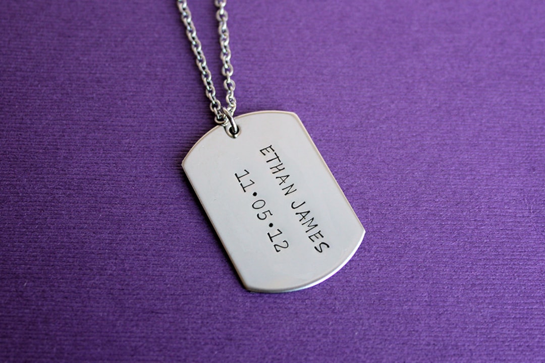 Personalized Dog Tag Necklace Stainless Steel Dog Tags - Etsy