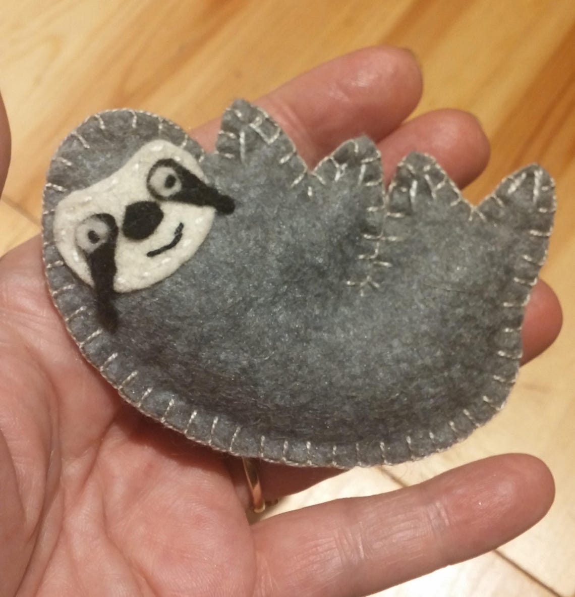 Sloth Ornament Felt, Funny Animal Ornament, Felt Ornament, Grey ...