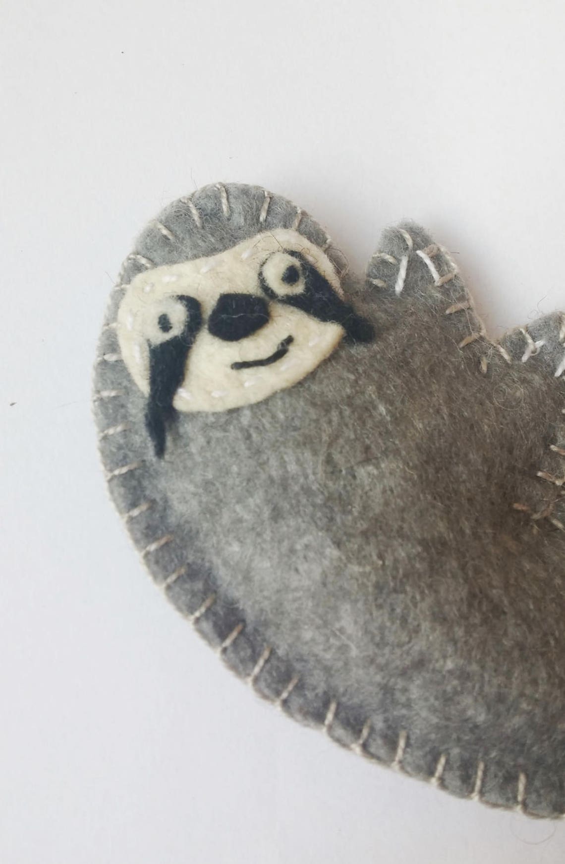 Sloth Ornament Felt, Funny Animal Ornament, Felt Ornament, Grey ...