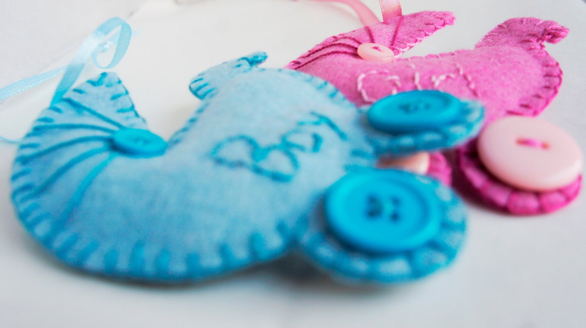 Personalized Felt Pram Ornament, Baby Shower Keepsake, Newborn Present ...