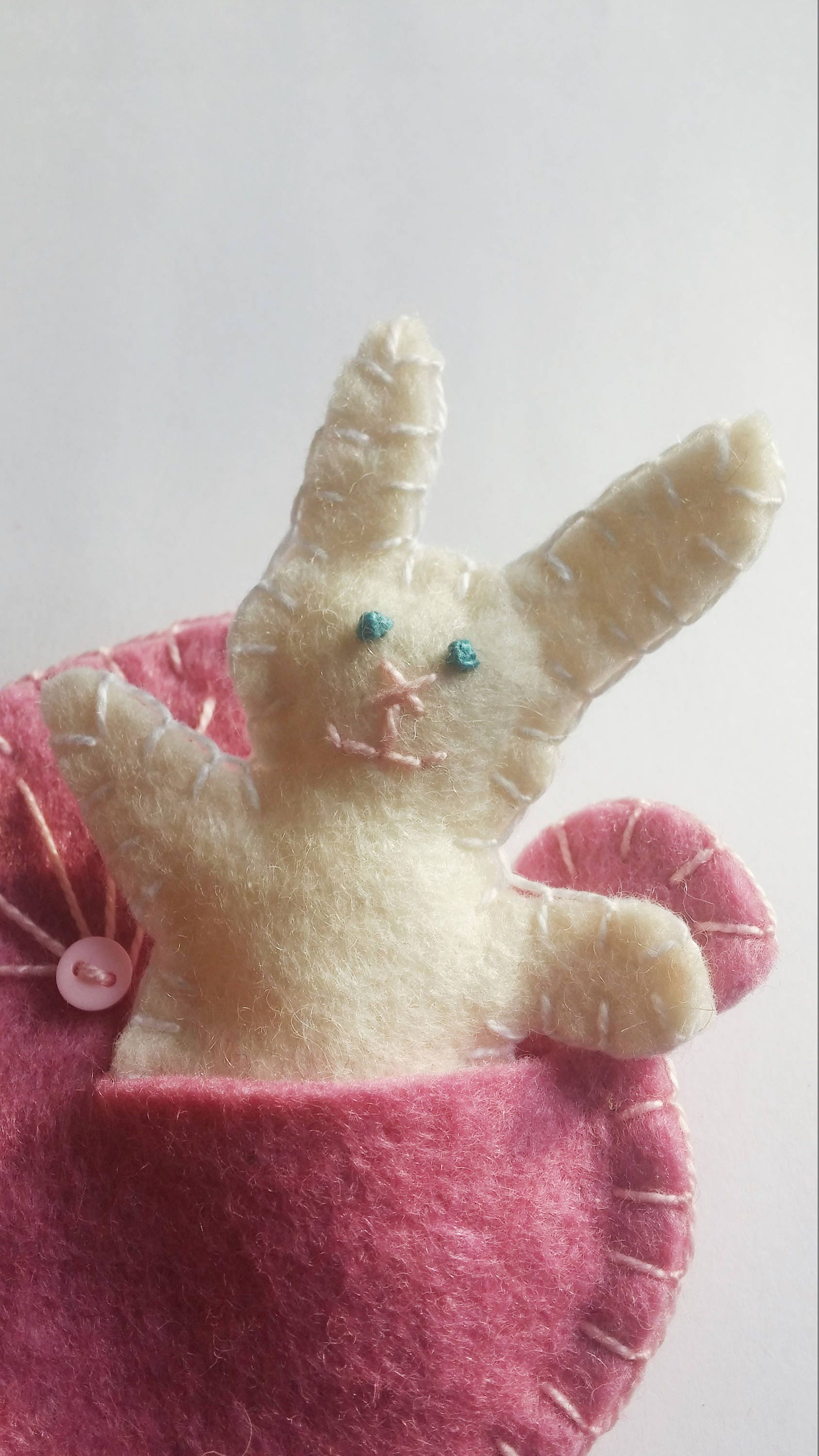 Bunny in Pram Felt Ornament, Little Rabbit With Pram Felt Ornament ...