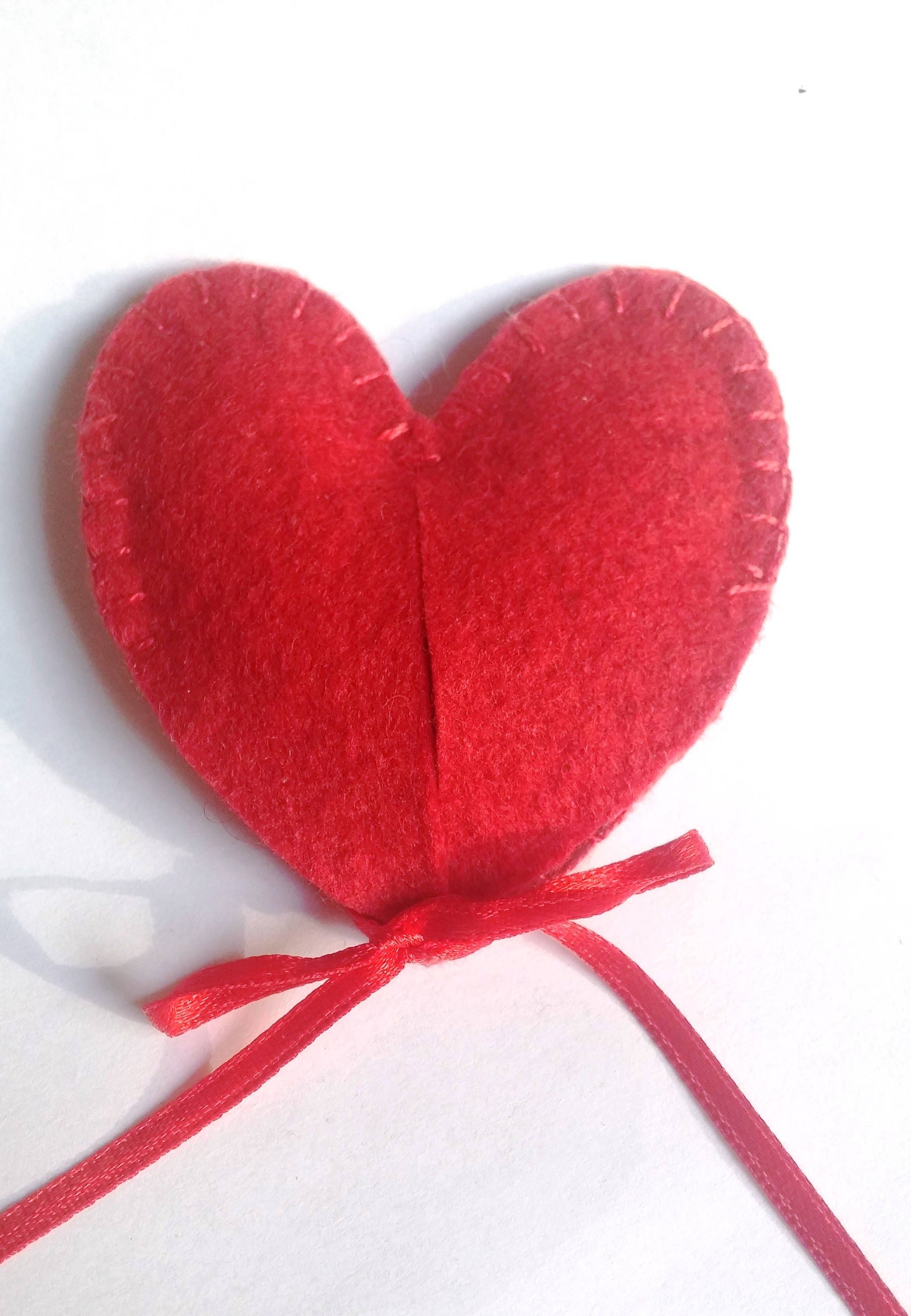 Red Heart Ornament Felt With Secret Message, I Love You, Valentine's ...