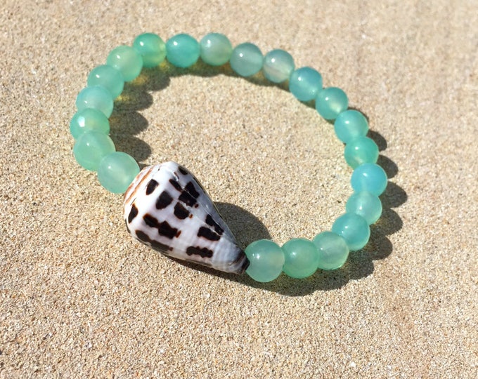Seashell Beach Bracelet Aqua Mermaid Bracelet Surfer Girl - Etsy