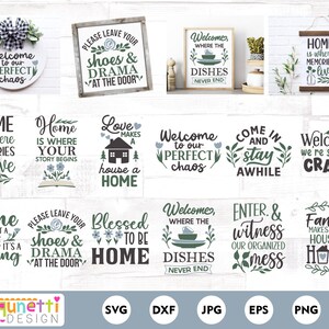Home Sign Bundle Farmhouse Home Sign SVG - Etsy
