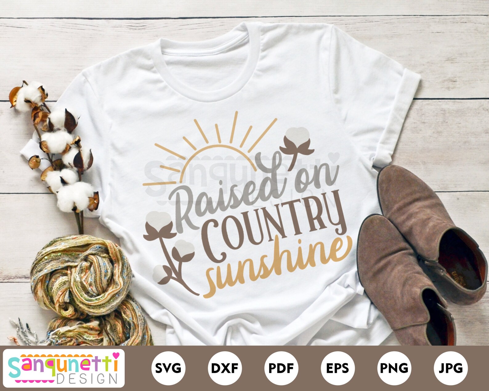 Raised on Country Sunshine SVG, Rustic and Farm Cutting File, Silhoutte ...