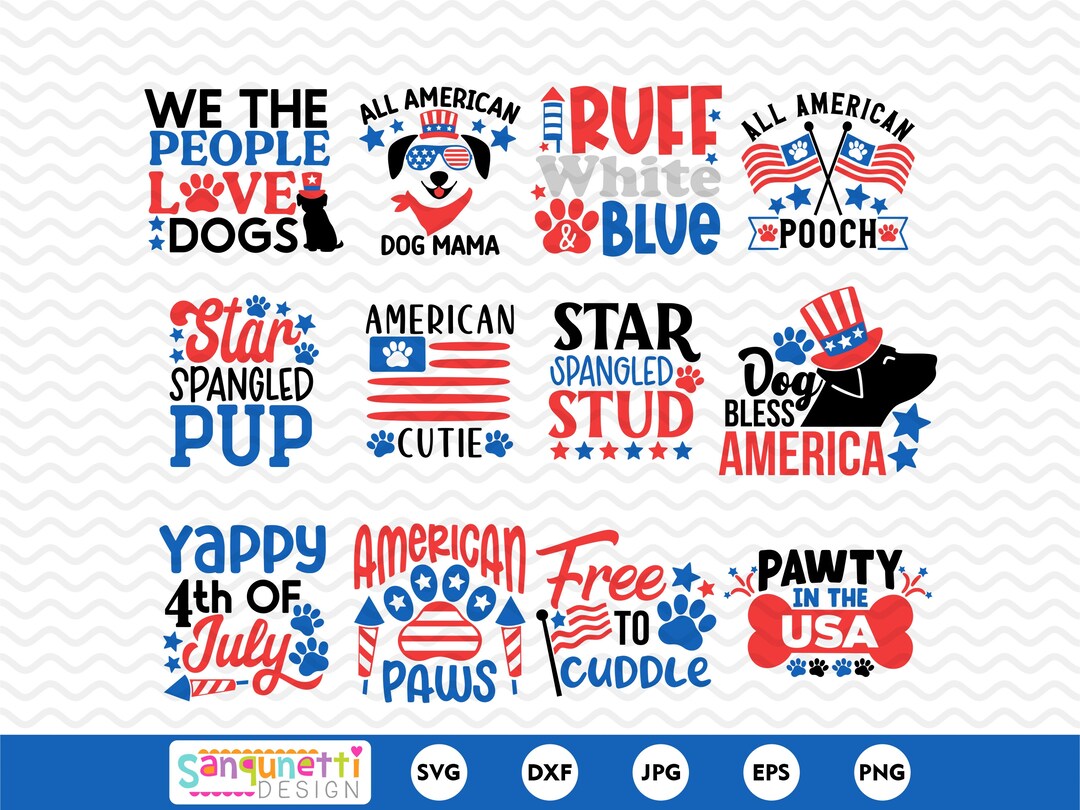 Dog 4th of July SVG Bundle: Patriotic Clipart (digital Download) - Etsy