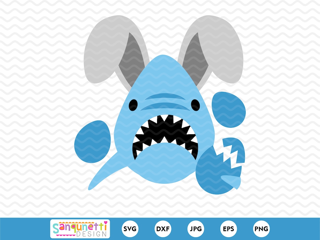Easter Shark SVG, Cutting Files for Boys, Easter Eggs Svg, Silhouette ...