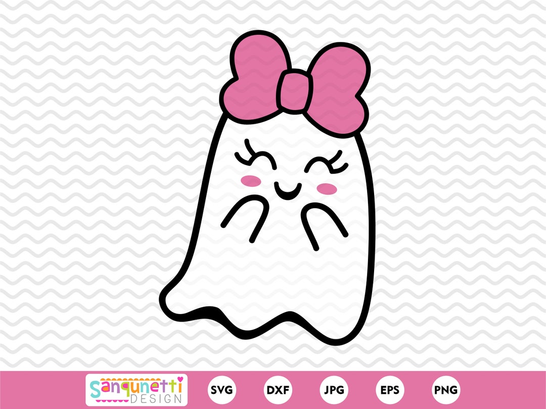 Adorable Layered Halloween Ghost SVG | Cute Ghost With Bow Clipart - Etsy