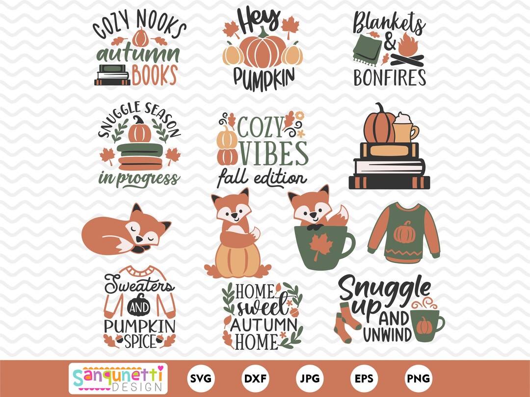 Cozy Fall SVG Bundle: Autumn Lettering, Fox, Pumpkin (digital Files) - Etsy