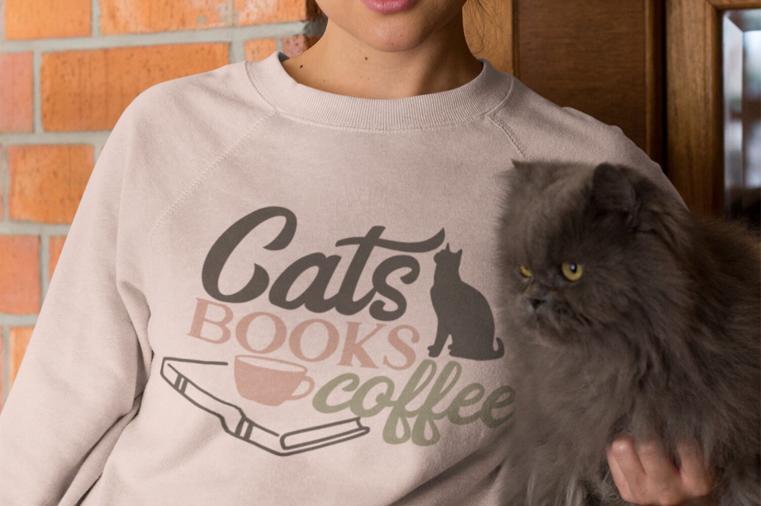 Cat SVG Bundle Reading SVG Cat Clipart Bundle Books - Etsy