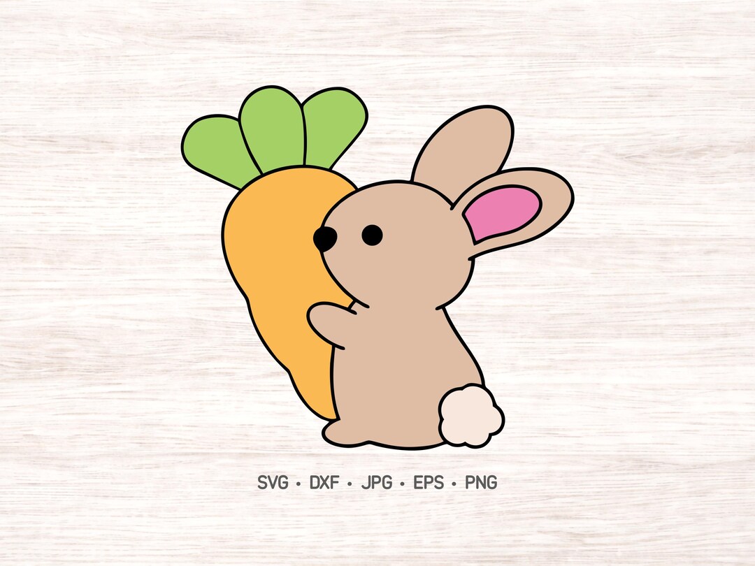 Bunny With Carrot Clipart – Easter SVG PNG Design (digital Download) - Etsy