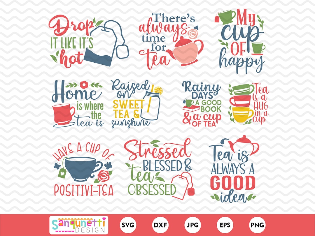 Tea Lover Quotes SVG Clipart: Teacup Lettering (digital Art) - Etsy