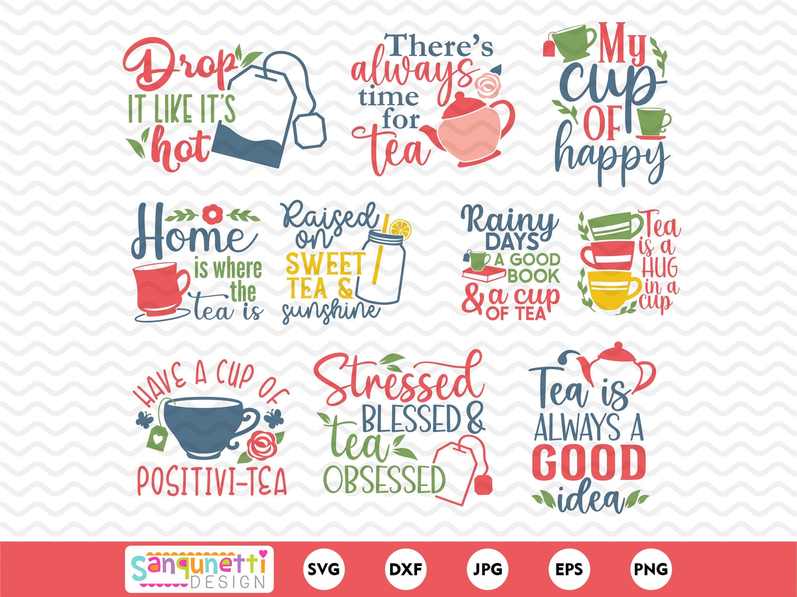 Tea Lover Quotes SVG Clipart: Teacup Lettering (digital Art) - Etsy