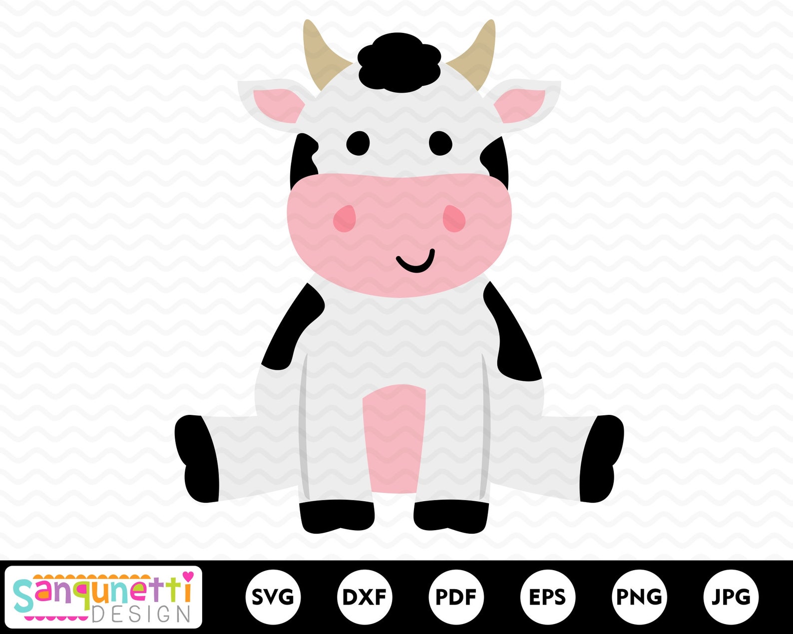 Sitting Cow SVG Farm Cutting File Cow Digital Art for | Etsy