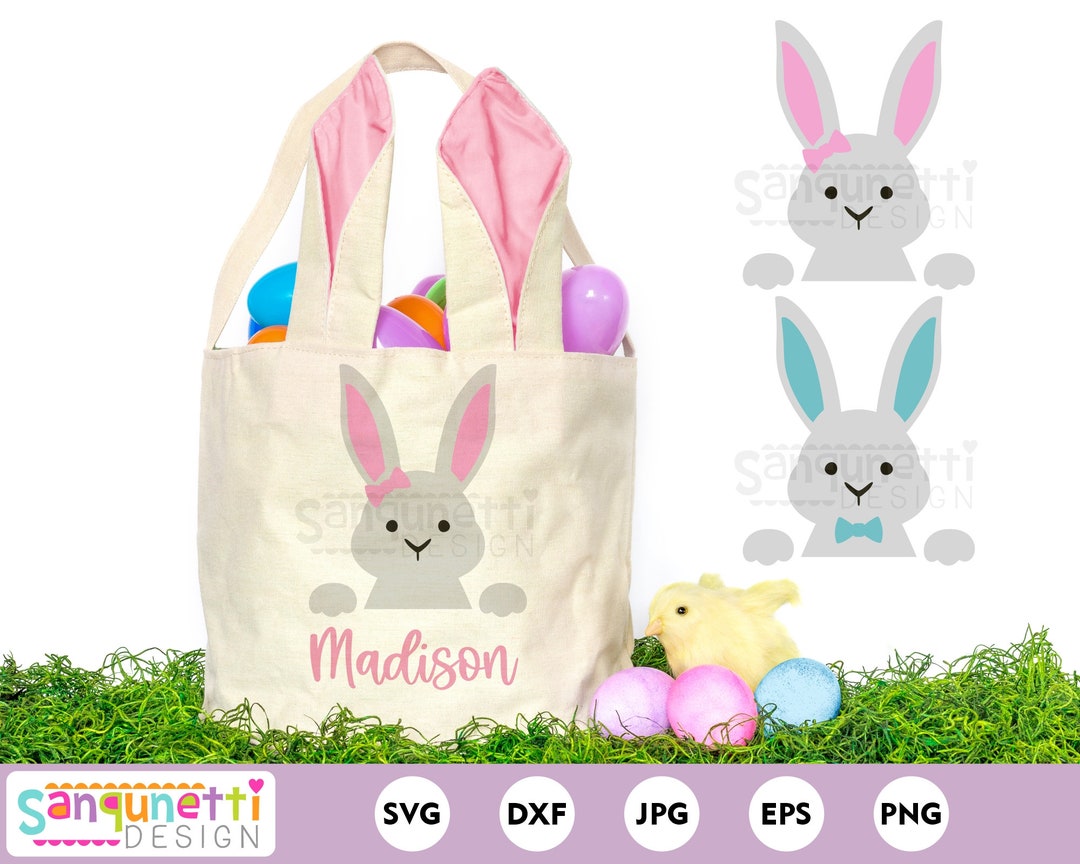 Peeking Bunnies SVG Easter Bunny Cut File Bunny Boy and Girl SVG - Etsy