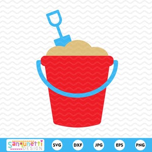 Beach Sand Bucket SVG | Summer Sand Pail Clipart | Beach Cut File - Etsy