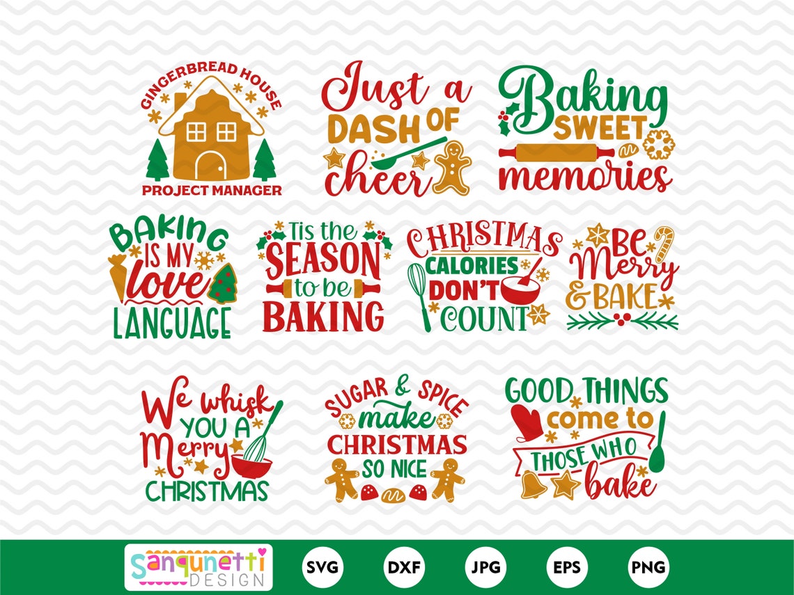 Christmas Baking SVG Clipart: Holiday Kitchen Graphics (digital ...