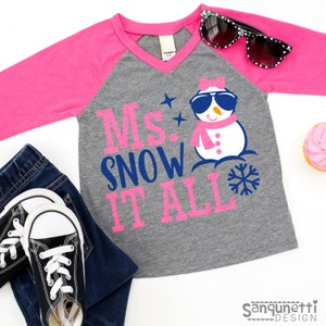 Ms Snow It All Winter Snowman Svg, Christmas Cut File for Silhouette ...