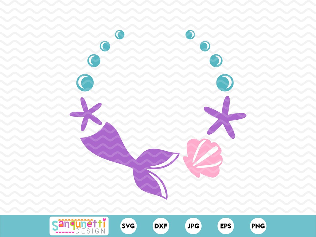 Mermaid Monogram Frame SVG, Ocean Frame Digital Art Graphic, Instant ...