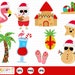 Tropical Beach Christmas Clipart Holiday Clip Art Graphics | Etsy