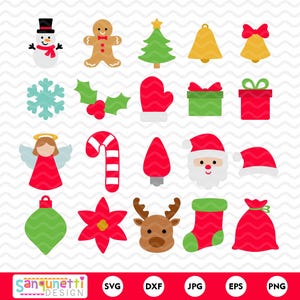 Simple Christmas Clipart Bundle | Christmas Shapes PNG SVG Set - Etsy