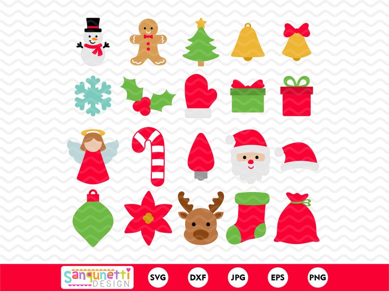 Simple Christmas Clipart Bundle | Christmas Shapes PNG SVG Set - Etsy
